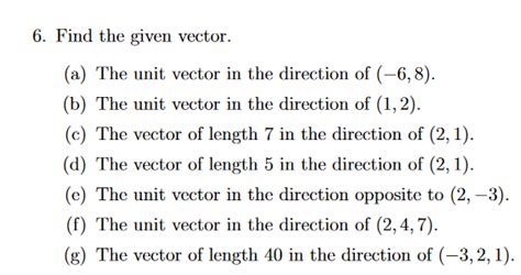 Solved Find The Given Vector A The Unit Vector In The Chegg