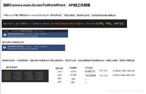 Unity Camera的screentoworldpoint Api的实现unity Screentoworldpoint Csdn博客