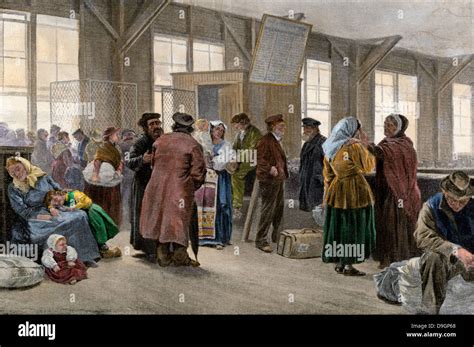 Ellis Island 1800s Ellis Island Immigrants 1900 Hi Res Stock