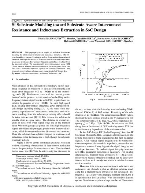 Pdf Paper Special Section On Vlsi Design And Cad Algorithms Si