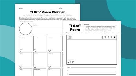 Free Printable “i Am” Poem Template Bundle 198 Advocacy Academy