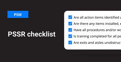 Pssr Checklist Frontline Data Solutions