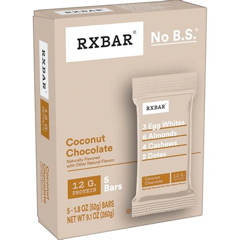 Bbd 0625 Rxbar Protein Bars 12g Protein Gluten Free Snacks Coconut