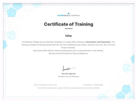 Isha Kumari On Linkedin Successfully Completed Internship And Job Preparation Training From