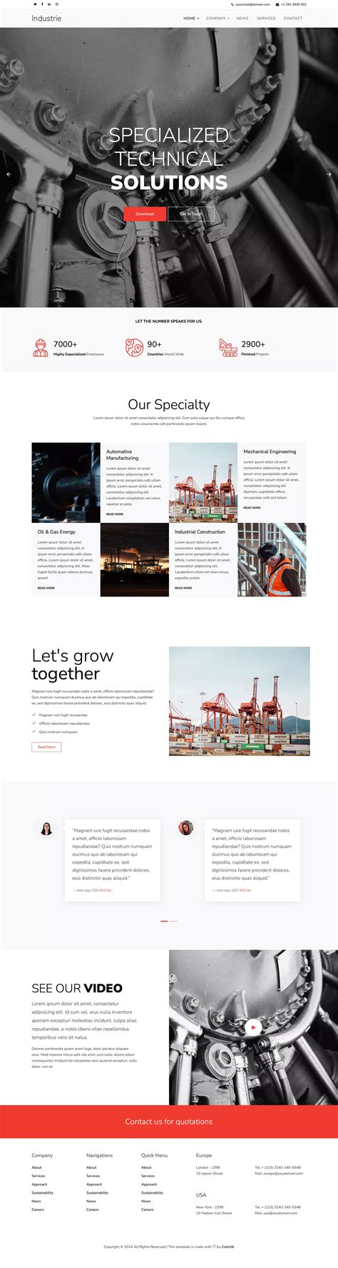 Industrie Free Bootstrap Minimalist HTML And CSS Template