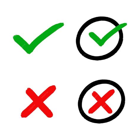 Premium Vector Grunge Check Mark Cross Symbol