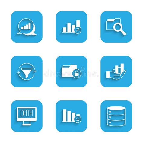 Set Folder And Lock Financial Growth Decrease Server Pie Chart