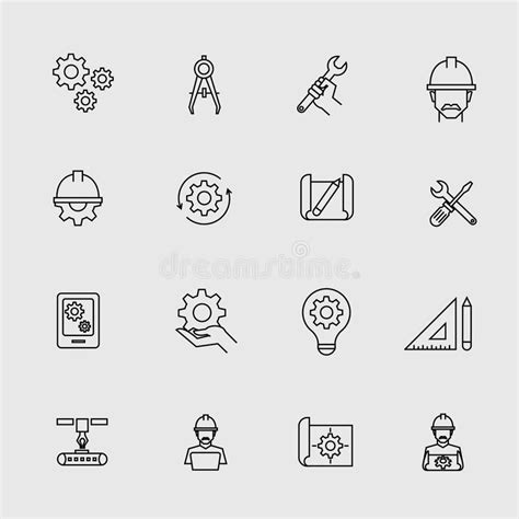 Engineering Simple Icons Machine Engineers And Architect Engineer Work