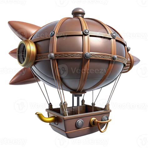 Serene Classic Steampunk Dirigible Miniature With Detailed Gondola And