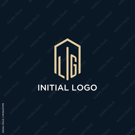 LG Initial Monogram Logo With Hexagonal Shape Style Real Estate Logo Design Ideas Inspiration
