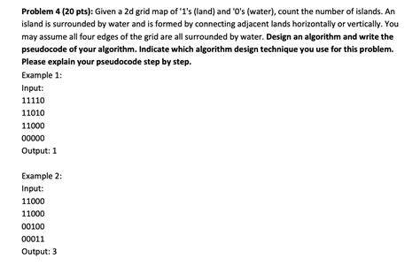 Solved Problem Pts Given A D Grid Map Of S Chegg