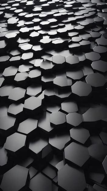 Premium Photo 3d Rendering Of Abstract Hexagonal Geometric Black Surfaces In Virtual Space