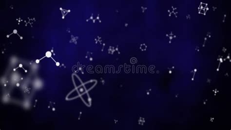 Molecular Structures And Atomic Models Animation Over Dark Blue Background Stock Footage Video