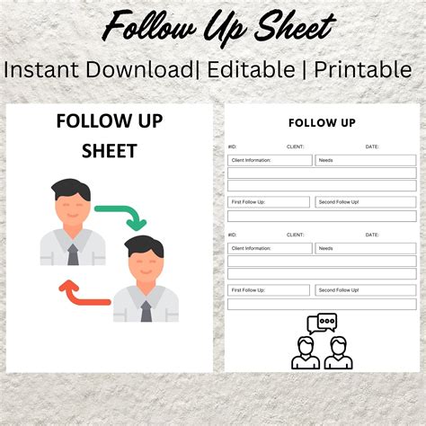 Client Follow Up Sheet Tracker Form Template Business Client Log Follow Ups Small Business