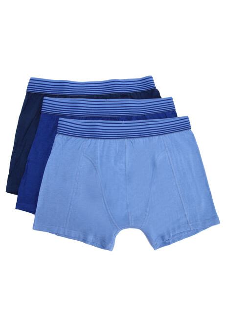 Mens 3pk Blue And Navy Trunks Peacocks