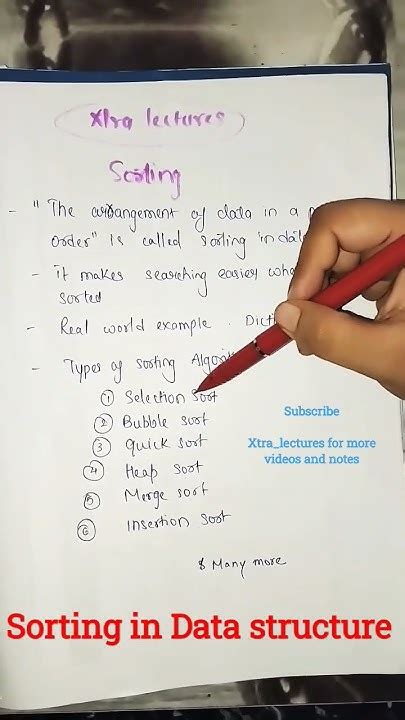 Sorting In Data Structure Youtube