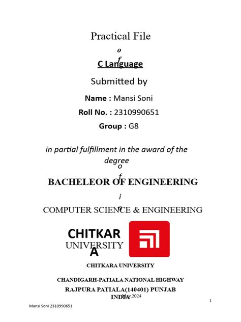 C Practicals 1 Mansi Download Free Pdf Variable Computer Science
