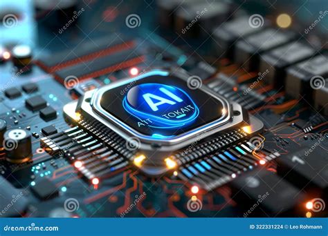Ai Processor On Circuit Board Advanced Artificial Intelligence Technology Futuristic Digital