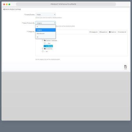Product Status Update Enable Or Disable By Stock Module For PrestaShop