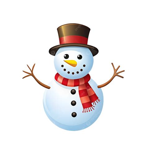 Cartoon Snowman With Hat And Scarf Clip Art Illustration Cartoon Snowman Clipart Christmas