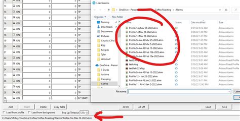alarm file name visible on main screen · issue 857 · artisan roaster