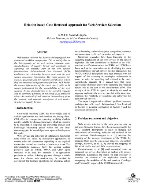 Pdf Relation Based Case Retrieval Approach For Web Services Selection