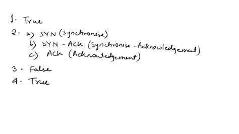 Solved A Tcp Handshake Requires How Many Parts Group Of Answer Choices Four Two Three One