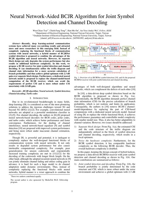 Pdf Neural Network Aided Bcjr Algorithm For Joint Symbol Detection