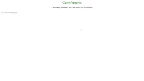 Why Are CSS Animations And Transitions Blocked By JavaScript