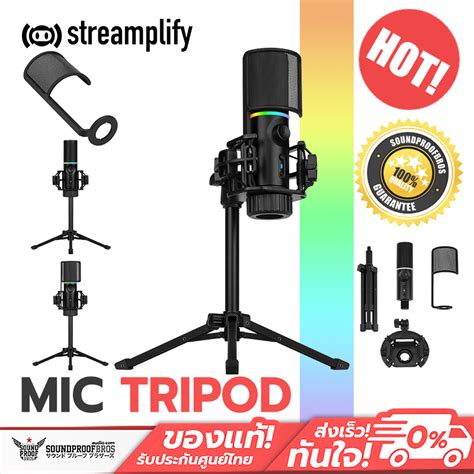 ไมโครโฟน Streamplify Mic Tripod Rgb Microphone With Tripod Shopee