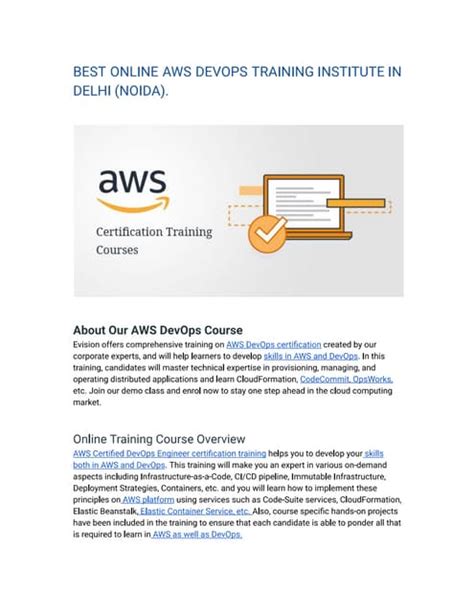 Best Online Aws Devops Training Institute In Delhi Noidapdf