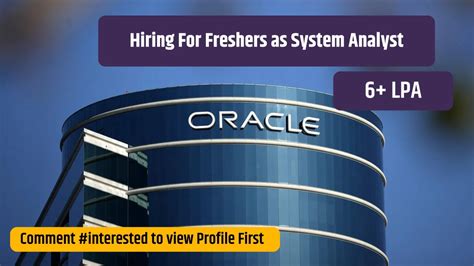 oracle careers hiring freshers as system analyst