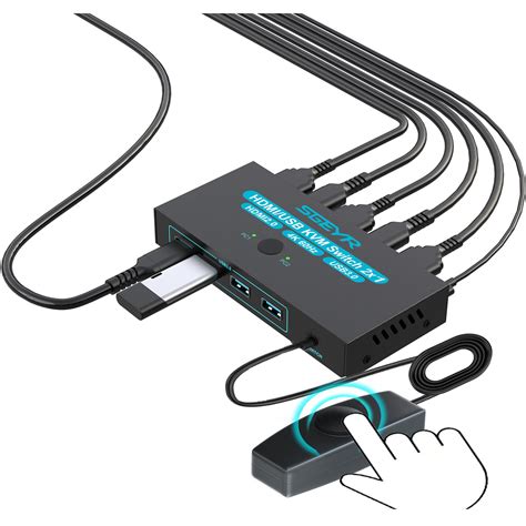 Amazon Com SGEYR USB 3 0 HDMI KVM Switch 1 Monitors 2 Computers KVM Switch 2 Port HDMI 4K