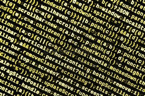 Javascript Code In Text Editor Coding Cyberspace Concept Screen Of