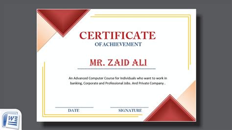 How To Make A Certificate Design In Microsoft Word Certificate Design