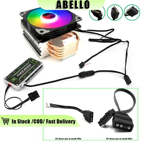 Argb Controller Adapter Cable 5v Argb 3pin To 6pin 4pin Star Fan Controller For Coolmoon
