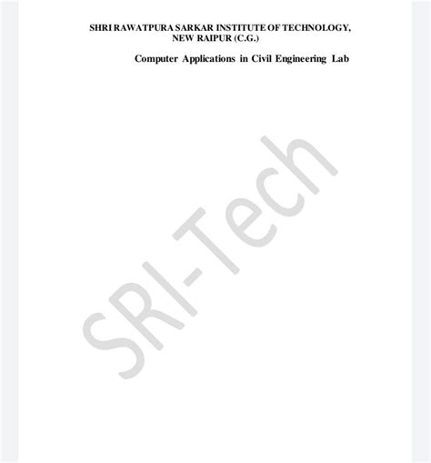 Computer Applications In Civil Engineering Lab Manual