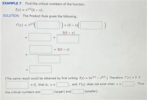 Solved Example 7 ﻿find The Critical Numbers Of The