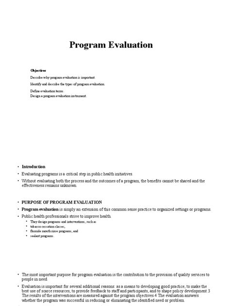 Program Evaluation Pdf Evaluation Program Evaluation
