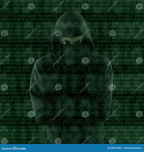 Hacker Looking At Binary Code Stock Image Image Of Online Burglar