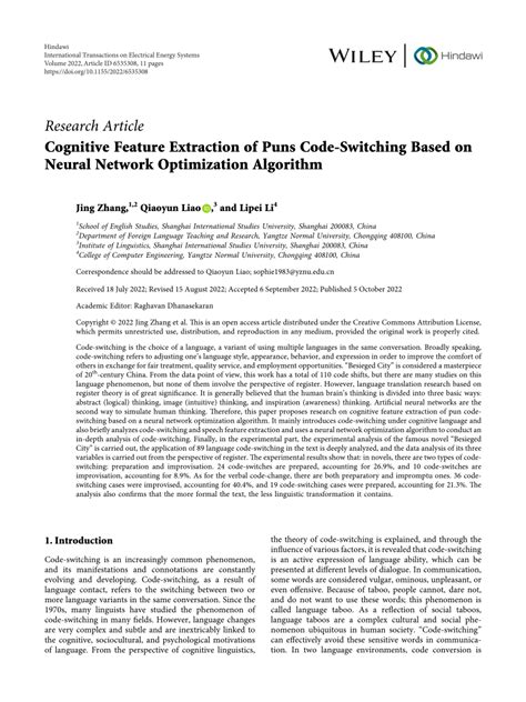 pdf cognitive feature extraction of puns code switching based on