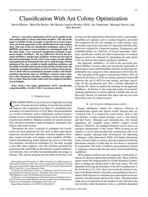 Classification With Ant Colony Pdf Chemistry Science