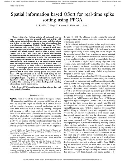 Pdf Spatial Information Based Osort For Real Time Spike Sorting Using