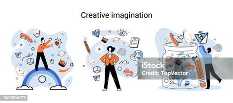 창조적 인 마음 상상력 또는 브레인 스토밍 또는 독창적 인 아이디어 개념 환상적인 흐름과 창의성 개념에 대한 스톡 벡터 아트 및 기타 이미지 Istock