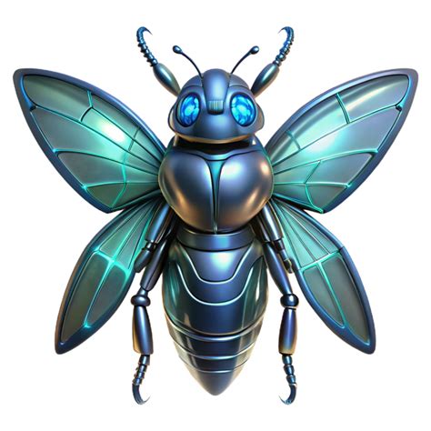 Metallic Insect Robot With Wings 3d Render 55849862 Png