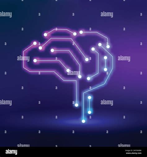 AI technology connection brain icon vector in purple digital transformation concept Stock Vector ...