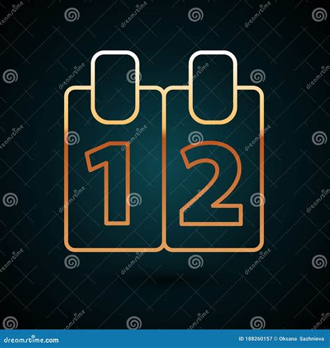 Gold Line Mathematics Function Cosine Icon Isolated On Dark Blue Background Vector Illustration
