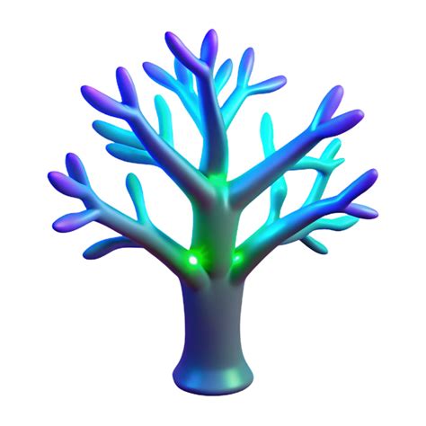 Abstract Glowing Tree 3d Render Of A Colorful Luminous Branching