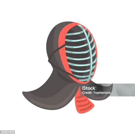 펜싱 마스크 연습 검도 일본 무술 만화를 일본어 벡터 일러스트 레이 션 0명에 대한 스톡 벡터 아트 및 기타 이미지 0명