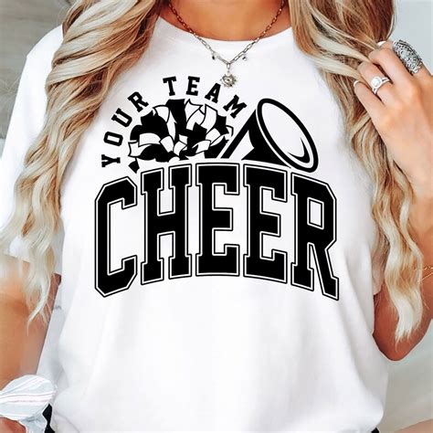 Custom Cheer Team Png Cheerleader Cheerleading Shirt Png Megaphone